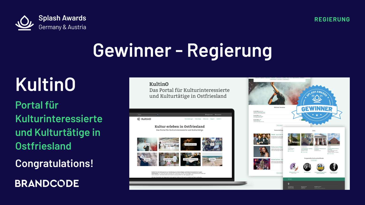 KultinO gewinnt Splash Award 2024! – Kulturagentur